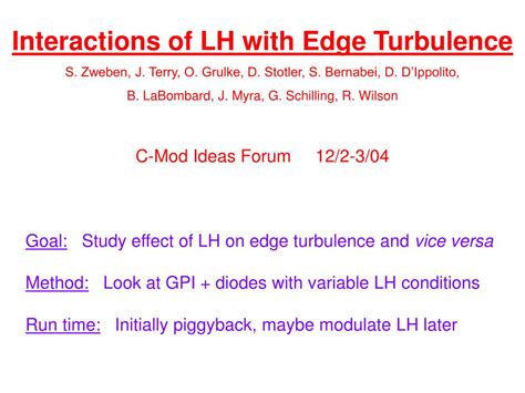 Ppt Interactions Of Lh With Edge Turbulence Powerpoint Presentation Free Download Id 3206991