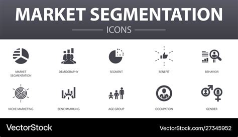 Market Segmentation Simple Concept Icons Set Vector Image