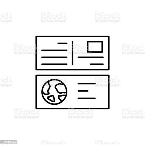 엽서 여행 아이콘 간단한 라인 Ui 및 Ux 웹 사이트 또는 모바일 응용 프로그램에 대한 관광의 벡터 요소를 개요 0명에 대한 스톡 벡터 아트 및 기타 이미지 Istock