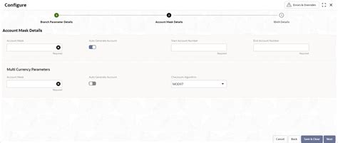 Configure Branch Parameters