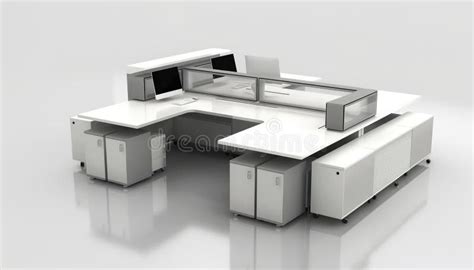 3d Model Abstract Art Of Abstract Office Workstation Formed From Sleek