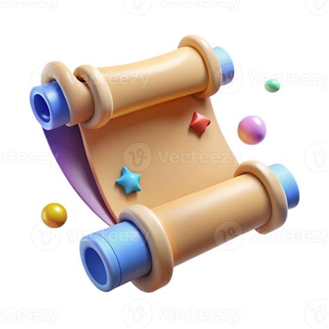 Vibrant Rustic Preserved History Papyrus Scroll Isolated Element High Resolution 60792273 Png