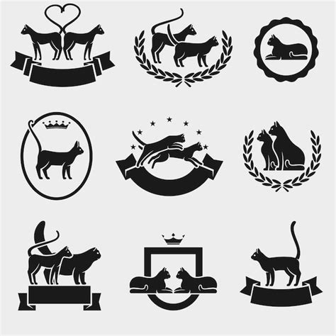 Premium Vector Cat Labels And Icons Set Collection Icon Cat Vector