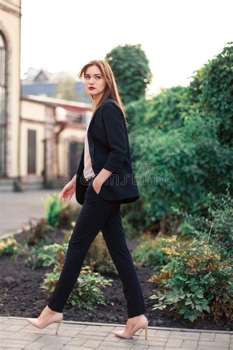 Red Haired Model Posing In The Garden Stock Photo Image Of Cute Beauty