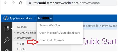 Content Encoding Error When Launching Kudu From App Service Editor