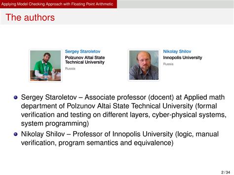 Applying Model Checking Approach With Floating Point Arithmetic For Verification Of Air