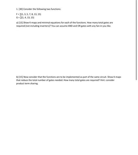 solved 1 [30] consider the following two functions f