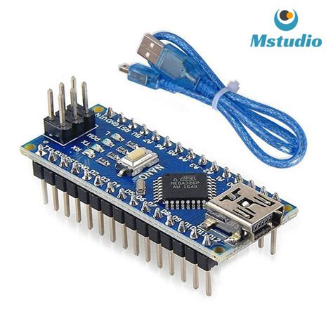 Плата Arduino Nano V3 0 Atmega328p Ch340 Mini Usb запаянная гребенка с кабелем Совместимость с