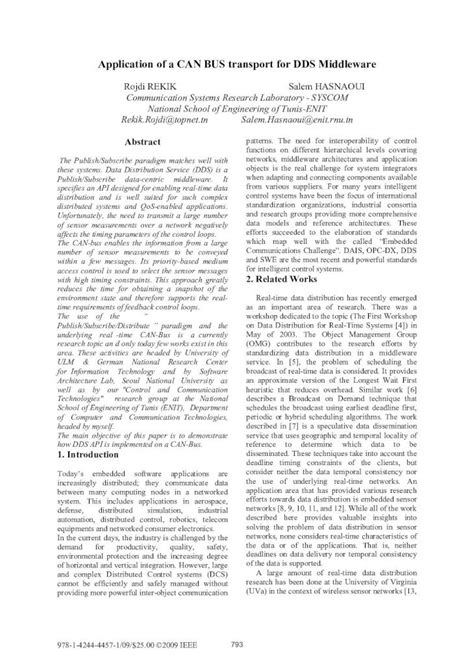 pdf application of a can bus transport for dds middleware of a can