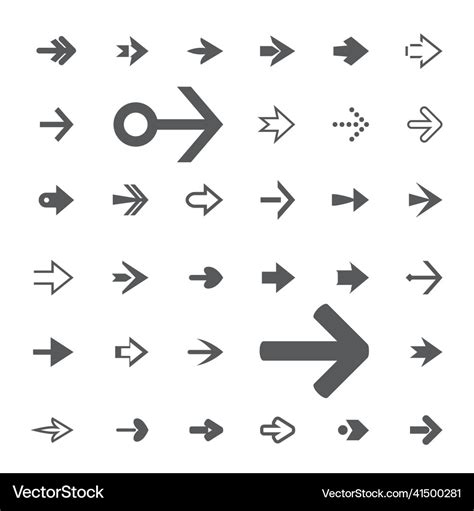 Set Of Grey Arrow Icon Royalty Free Vector Image