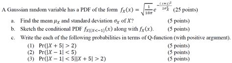 solved x 1 2 a gaussian random variable has a pdf of the
