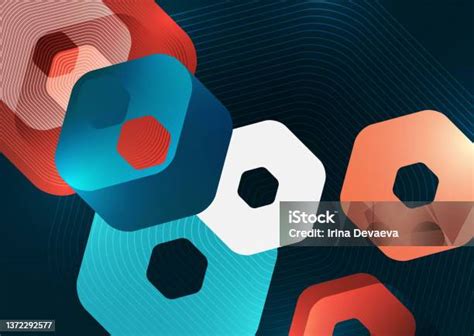 어두운 배경에 육각형의 밝은 추상 중복 기하학적 모양 비즈니스 프레젠테이션 템플릿입니다 현대적인 기하학적 디자인 벡터 0명에 대한 스톡 벡터 아트 및 기타 이미지 Istock