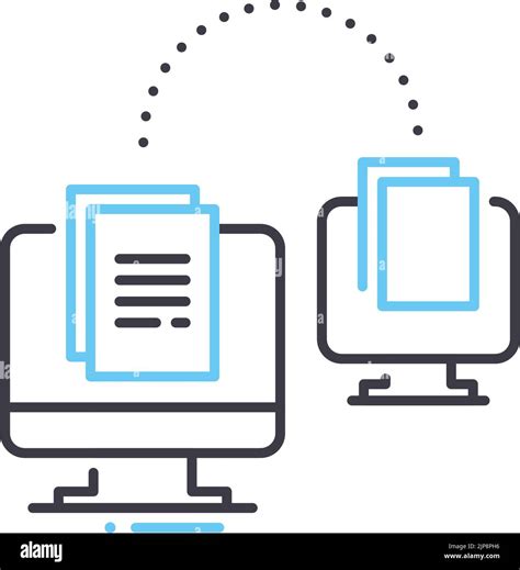 Mobile File Transfer Line Icon Outline Symbol Vector Illustration