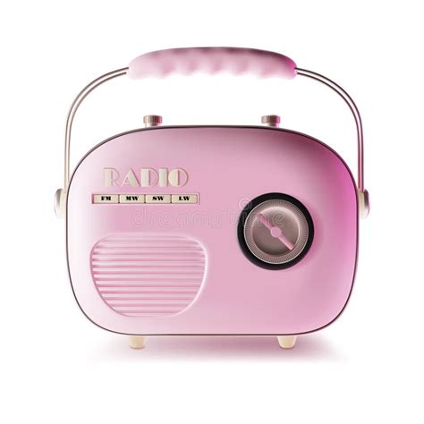 3d Pink Retro Radio Tuner Plasticine Cartoon Style Vector Stock Vector Illustration Of Icon