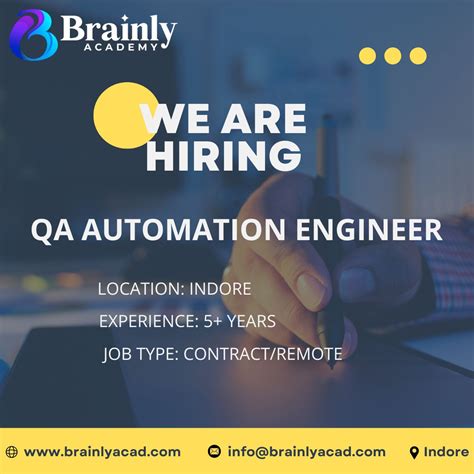 Hiring Qaautomation Automationengineer Qajobs Indorejobs Remotework Brainly Academy