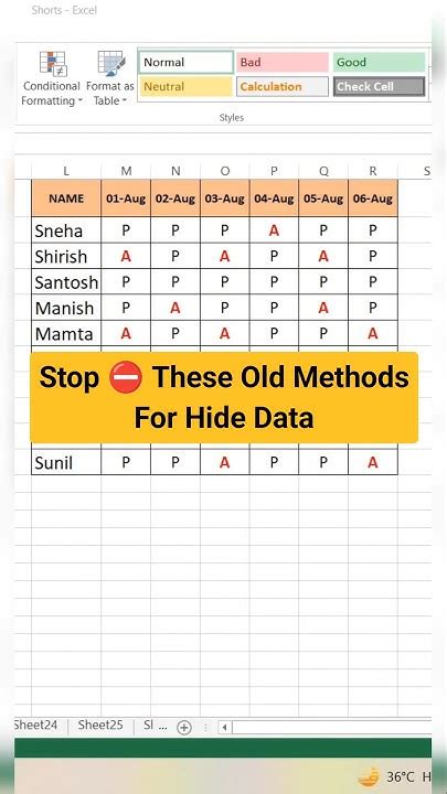 Stop⛔ Using Old Technique To Hide Data Excel Tips And Tricks Excel