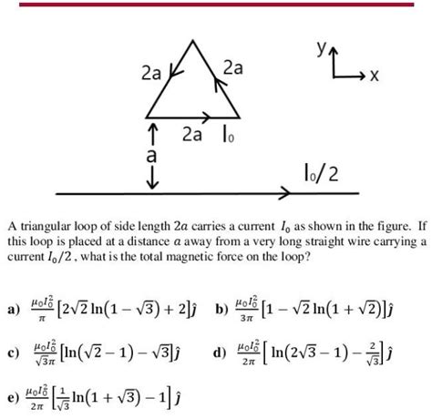solved yax 2a 2a 1 2a a to 10 2 a triangular loop of side