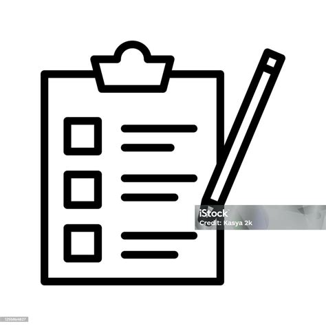 설문지 설문 조사 및 피드백 벡터 라인 아이콘 개념에 대한 스톡 벡터 아트 및 기타 이미지 개념 검사 보기 고객 Istock