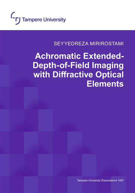 pdf achromatic extended depth of field imaging with diffractive