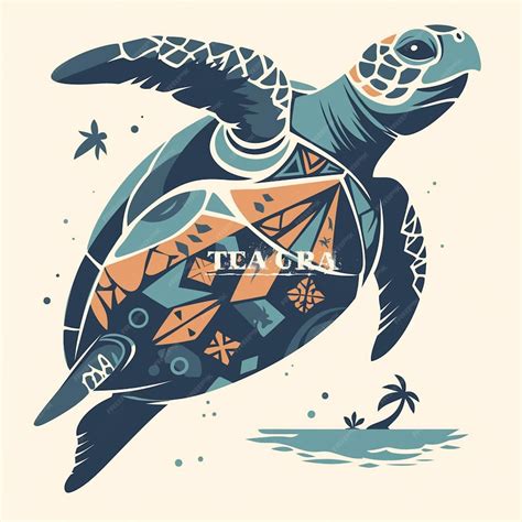 Premium Vector Malaysian Sea Turtle Patterns With Natural Elements