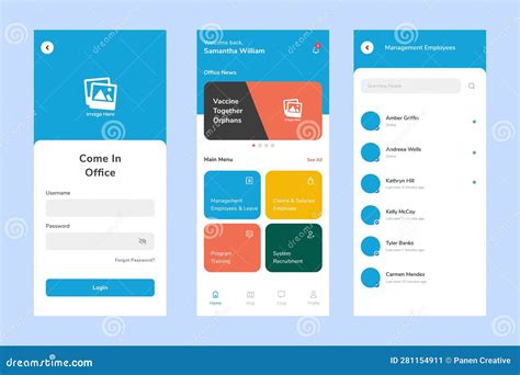 Hr Management App Ui Design Cartoon Vector 281154911