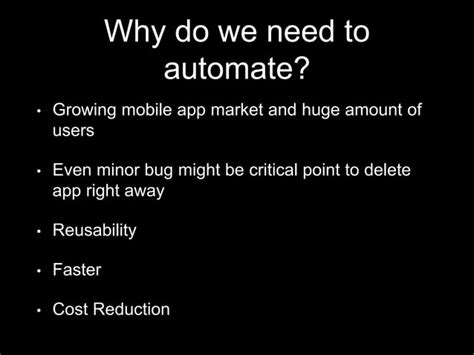 Appium Test Automation For Mobile Apps Pptx Operating Systems