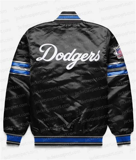 Starter Black Los Angeles Dodgers Satin Full Snap Jacket
