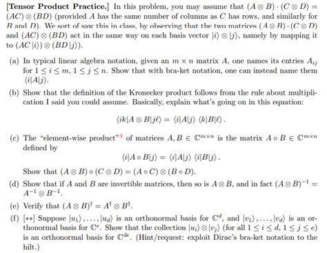 Solved Tensor Product Practice In This Problem You May Chegg