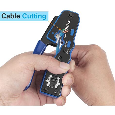 Buy Hiija Rj45 Crimp Tool Pass Though Kit With Network Cable Tester Ethernet Rj45 Crimper Cat6