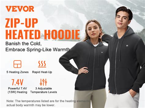 74v Heated Sweatshirt Outdoor Vevor Heated Jacket With Battery Pack