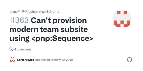 Can T Provision Modern Team Subsite Using Issue 363 Pnp PnP Provisioning Schema GitHub