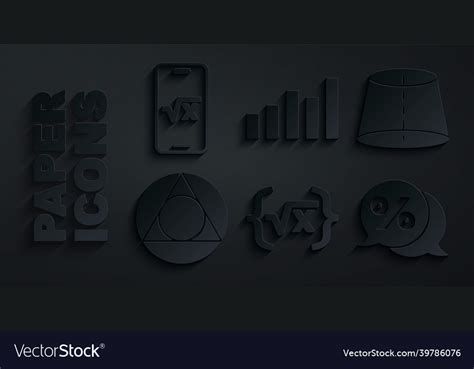 Set Square Root Of X Glyph Geometric Figure Vector Image