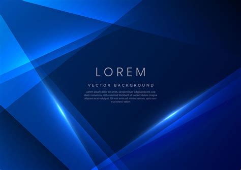 Abstract Dark Blue Geometric Overlapping Background With Blue Light