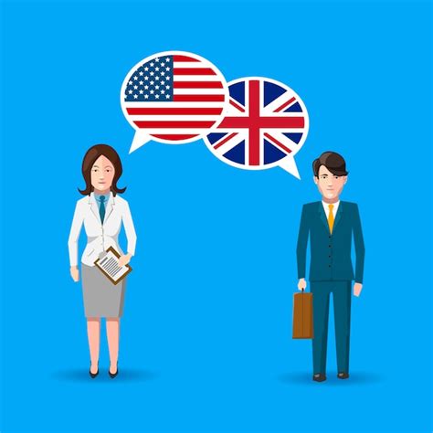 Premium Vector People With White Speech Bubbles With American And