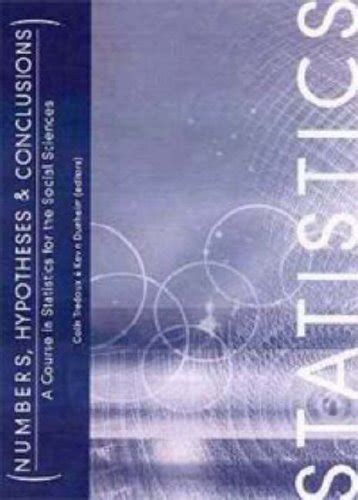 Numbers Hypotheses And Conclusions A Course In Statistics For The Social Sciences Tredoux