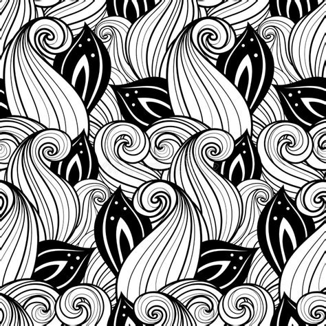 Seamless Monochrome Floral Pattern Vector Stock Vector Illustration Of Holiday Design 56479901