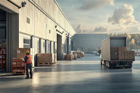 Warehouse Worker Loading And Unloading Delivery Truck Premium AI Generated Image
