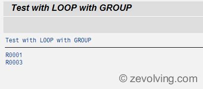 ABAP LOOP AT With GROUP BY