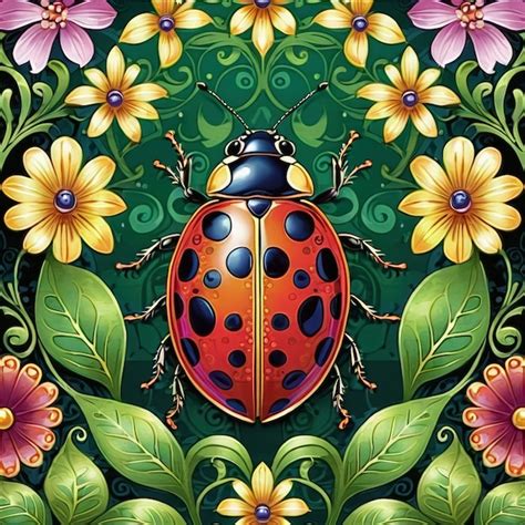 Premium Photo Illustration Of An Elegant Ladybug With Rich Dark