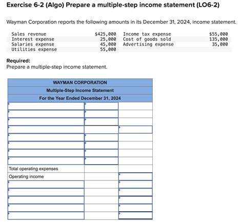 Solved Exercise 6 2 Algo ﻿prepare A Multiple Step Income