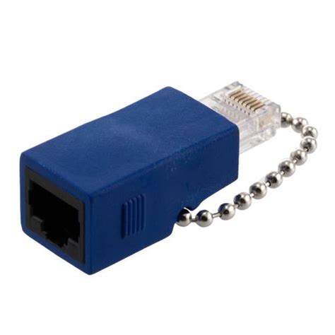 Cat5e Ethernet Loopback Adapter Rj48c Female To Rj45 Male Dark Blue