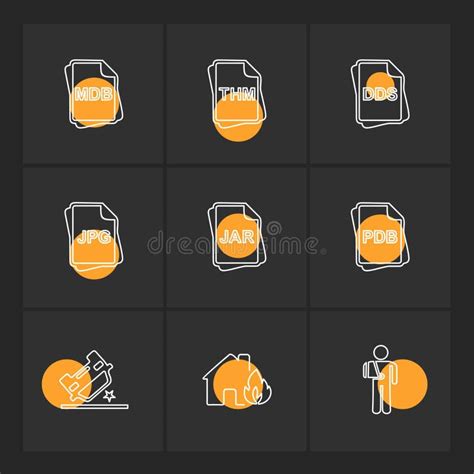 File Type Files Documents Eps Icons Set Vector Stock Vector Illustration Of Creative