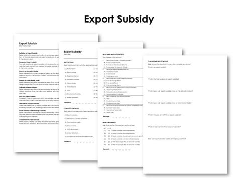 Export Subsidy Teaching Resources