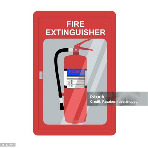 소화기의 상자는 작은 불을 진압하거나 통제하기 위하여 이용된 건식 또는 젖은 화학물질로 보통 채워진 소형 활동적인 화재 방지 장치입니다 가솔린에 대한 스톡 벡터 아트 및
