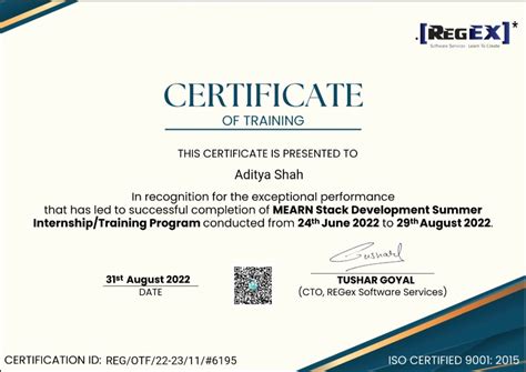 Mernstack Webdevelopment Certification Aditya Shah