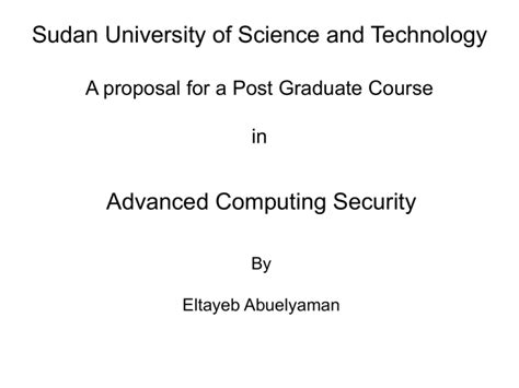 Advanced Computing Security