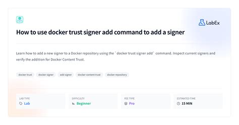Docker Trust Signer Add 명령어를 사용하여 서명자 추가 방법 Docker Content Trust Labex