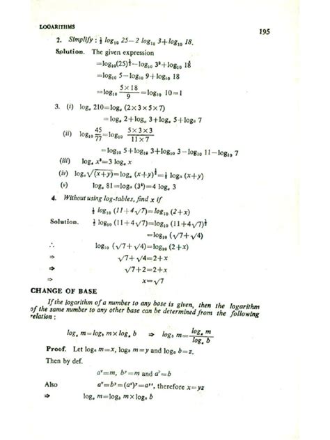 Logarithm Pdf