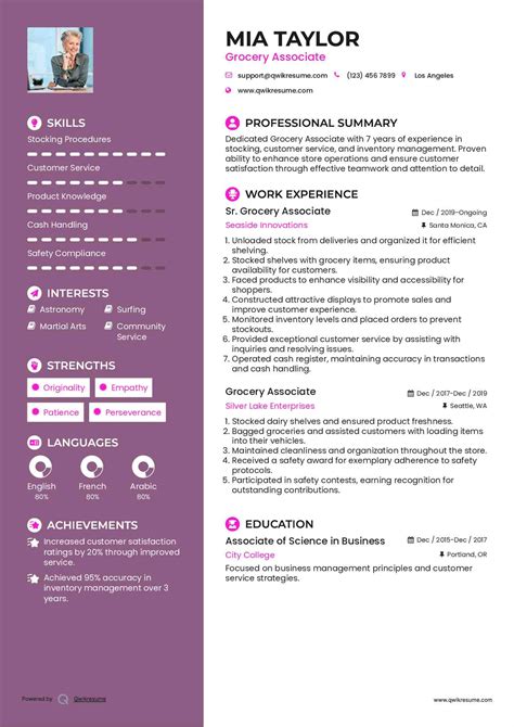 10 Grocery Associate Resume Samples And Templates For 2025