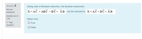 solved using rules in boolean reduction the boolean